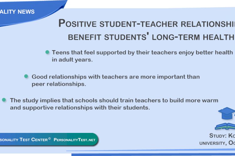Positive student-teacher relationships benefit students' long-term ...